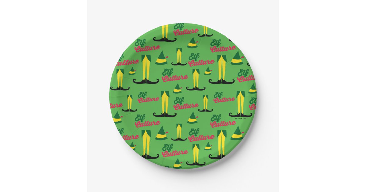 Buddy the Elf | Elf Culture Pattern Paper Plates | Zazzle