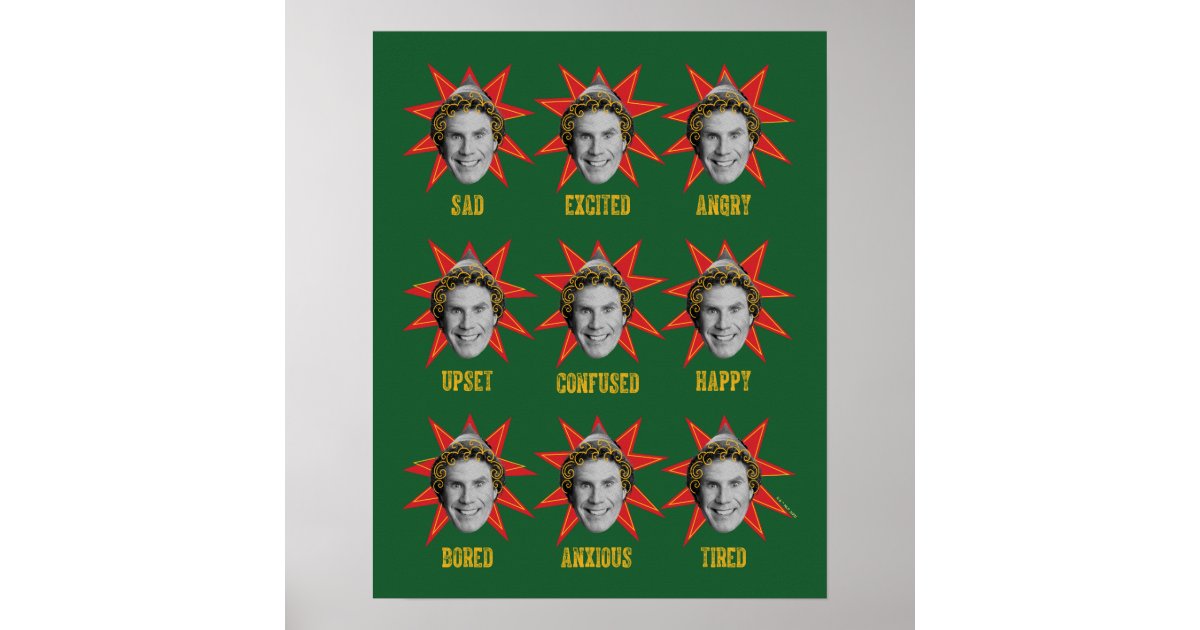 Buddy the Elf | Emotions Poster | Zazzle