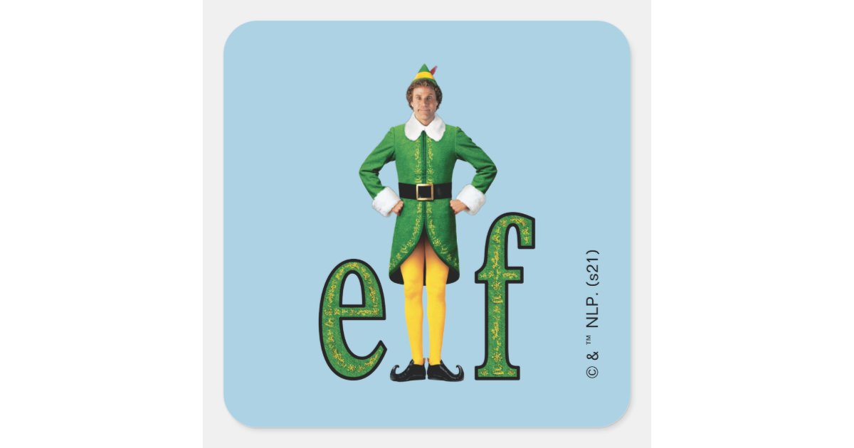 Buddy the Elf Movie Logo Square Sticker | Zazzle