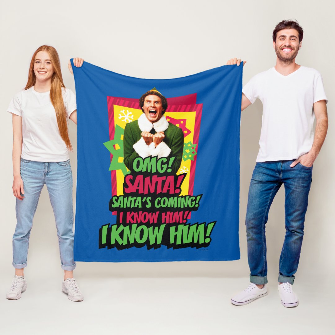 Buddy the Elf | OMG! Santa! Fleece Blanket | Zazzle