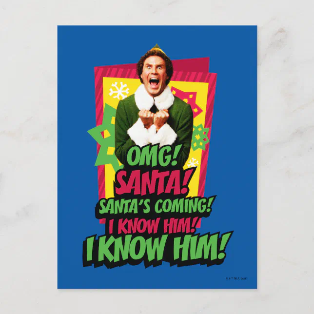 Buddy the Elf | OMG! Santa! Postcard | Zazzle