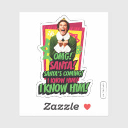 Buddy the Elf | OMG! Santa! Sticker | Zazzle