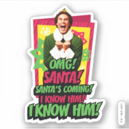 Buddy the Elf | OMG! Santa! Sticker | Zazzle