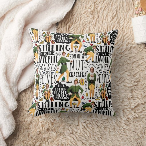 Buddy the Elf Quote Pattern Throw Pillow | Zazzle