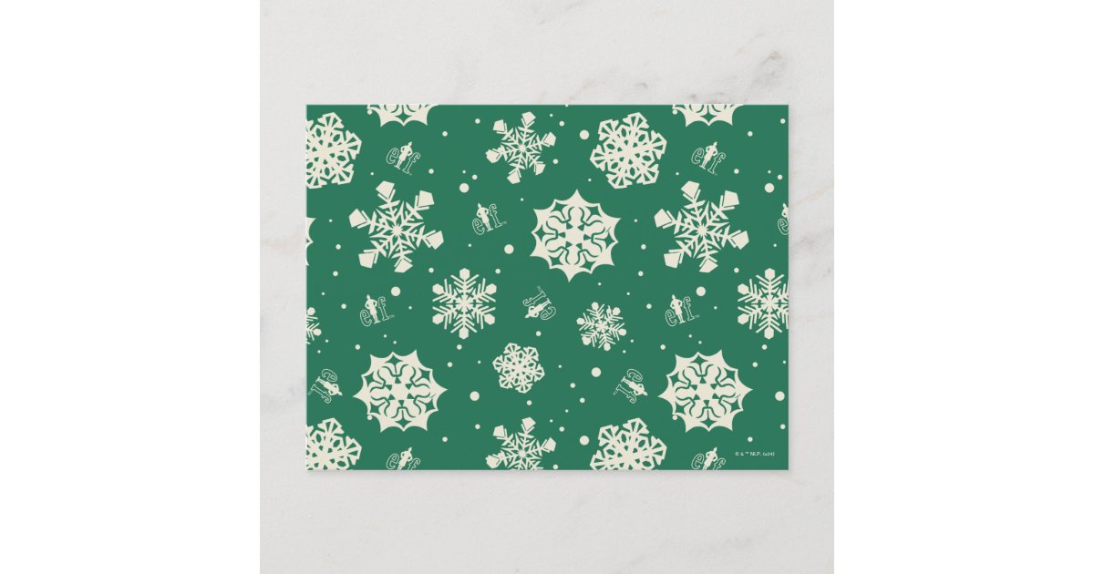 Buddy the Elf Snowflake Pattern Holiday Postcard | Zazzle