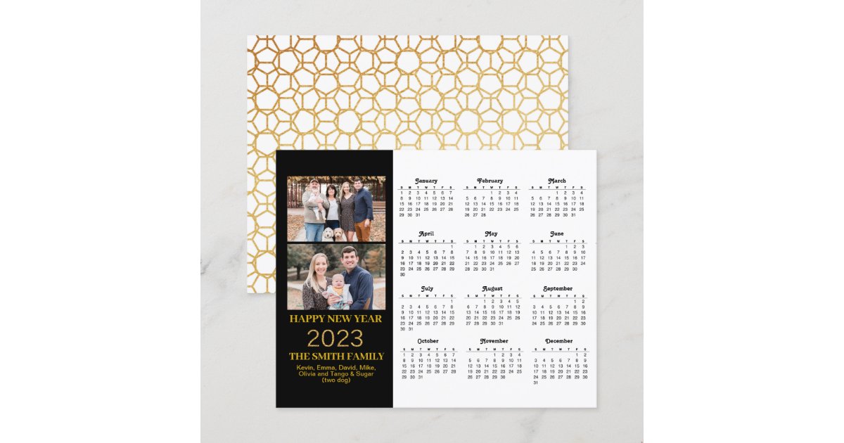 Budget 2023 Modern Gold Script Photo Calendar Card | Zazzle