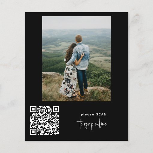 Budget 2 photos QR CODE script wedding Invitation | Zazzle