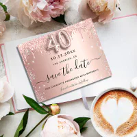 Save the date 40th birthday store