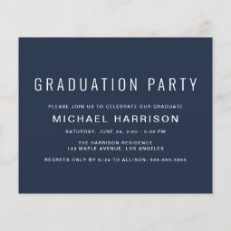 Budget 4 Photo Blue Graduation Party Invitation | Zazzle
