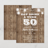 Budget 50th Birthday Barn Wood Eat Drink & Turn 50 | Zazzle