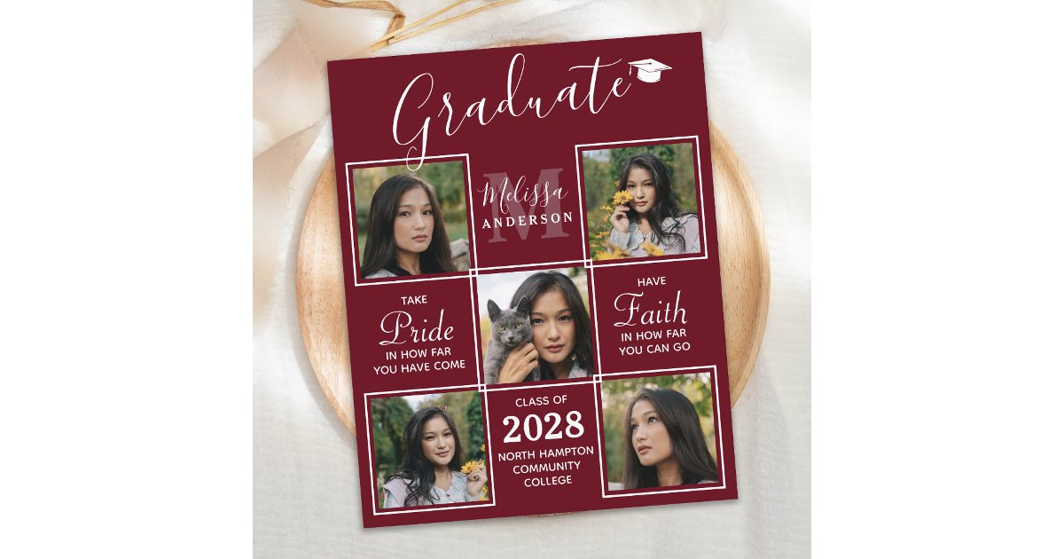 Budget 5 Photo Senior Graduation Party Invitation | Zazzle