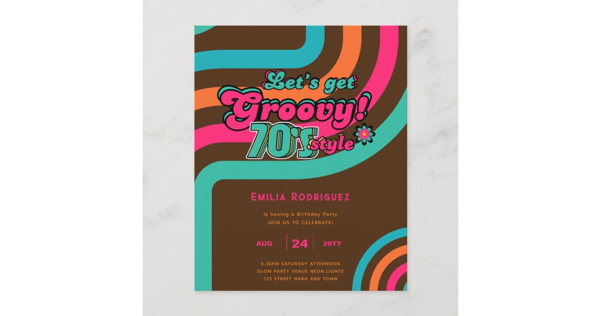 BUDGET 70's Retro Disco Birthday Boogie Groovy Flyer | Zazzle