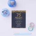 Budget 75th Birthday Glitter Invitation Flyer | Zazzle