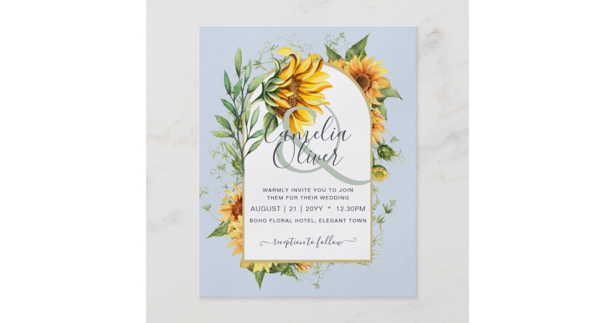 BUDGET All-in-1 Rustic Sunflowers Greenery Wedding Flyer | Zazzle