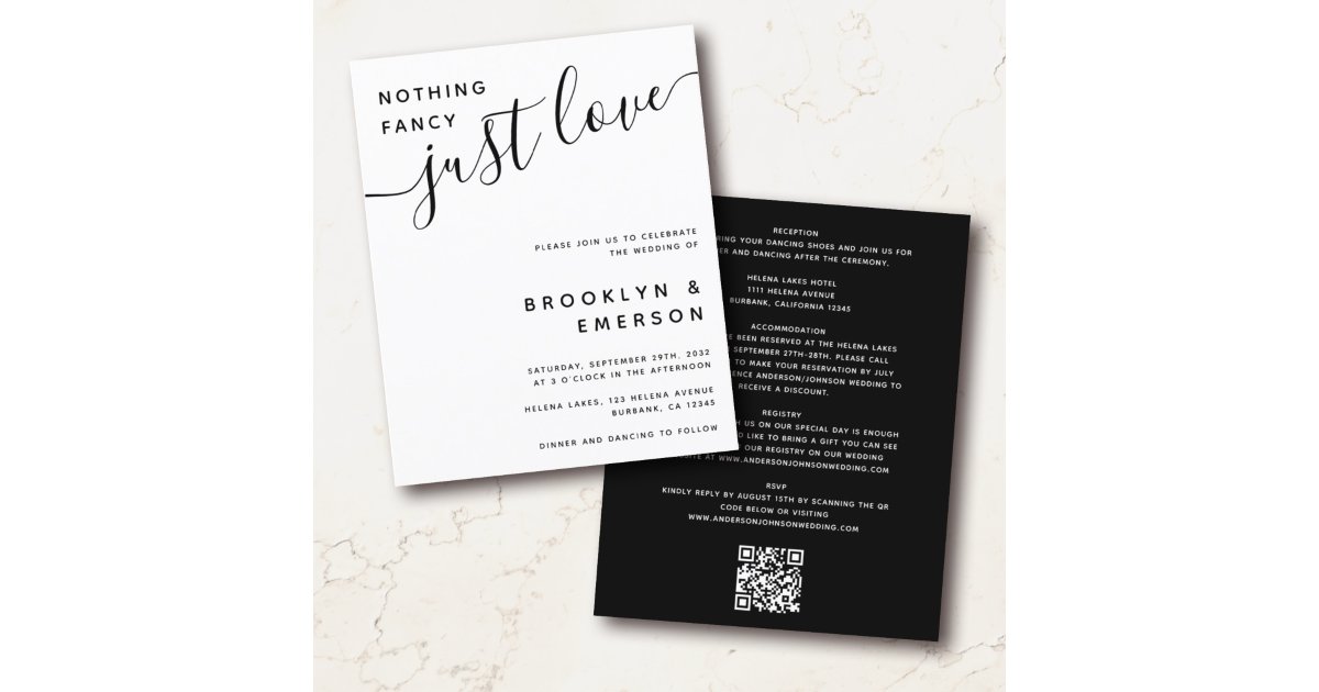 Budget All in One QR Code Wedding Invitation | Zazzle