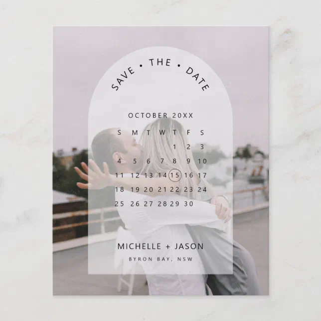 BUDGET Arch calendar photo Save the Date Flyer | Zazzle