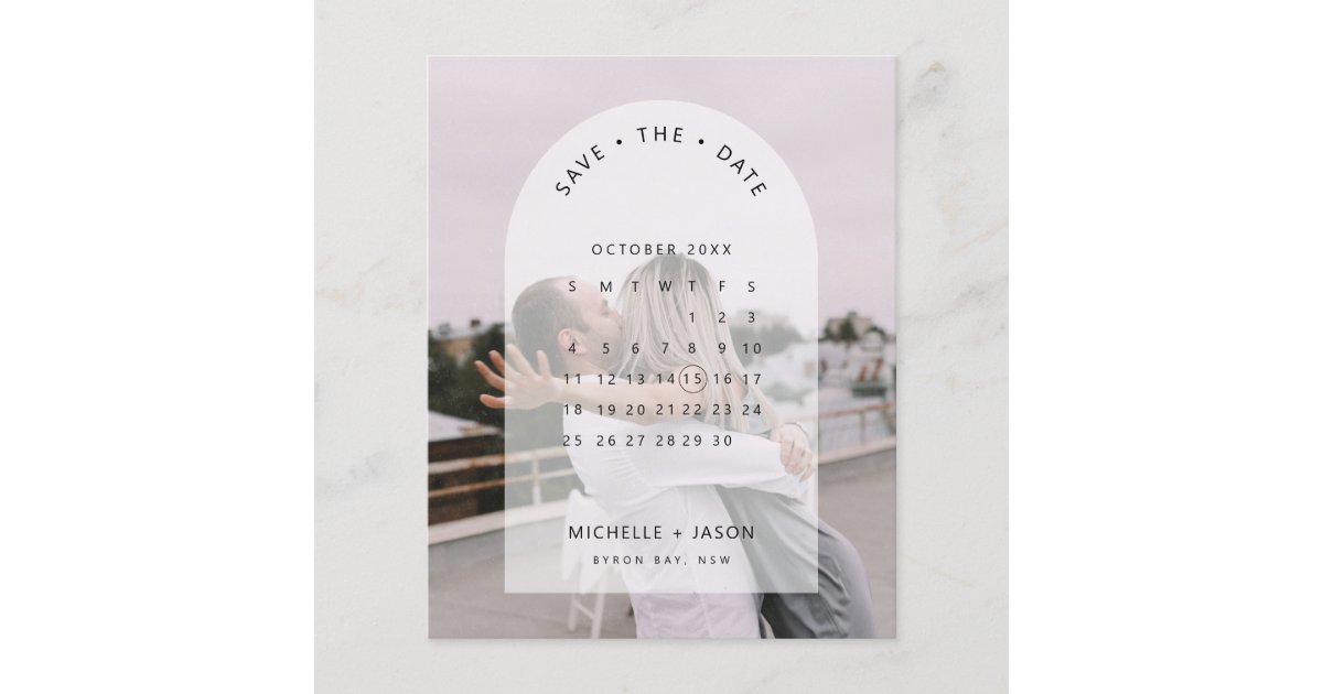 BUDGET Arch calendar photo Save the Date Flyer | Zazzle