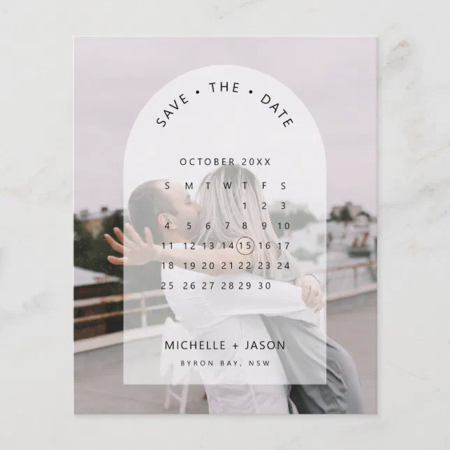 BUDGET Arch calendar photo Save the Date Flyer | Zazzle