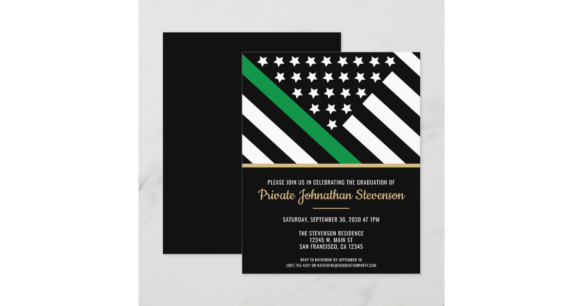 Budget Army Military Graduation Invitation | Zazzle