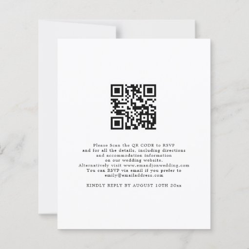 Budget Artsy Script Photo QR Code Wedding Invite | Zazzle