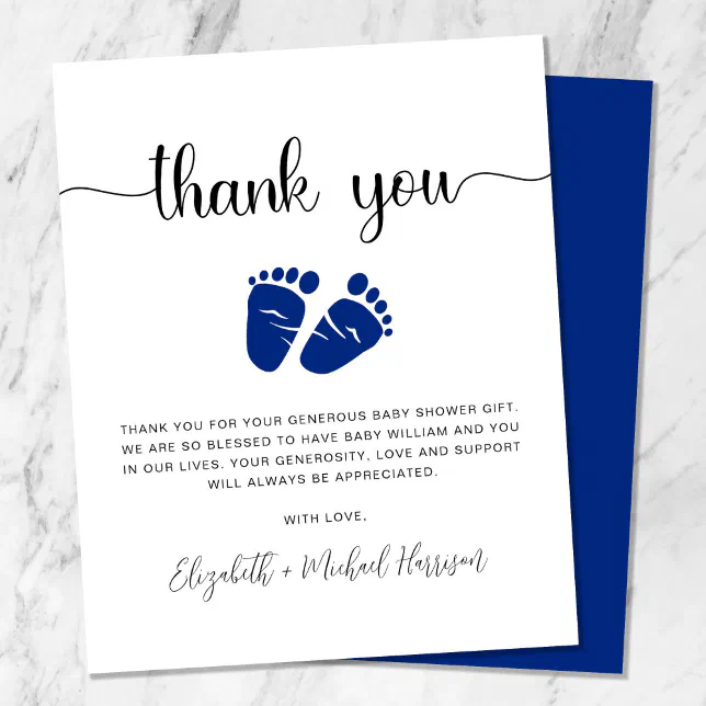 Budget Baby Boy Shower Thank You Card | Zazzle