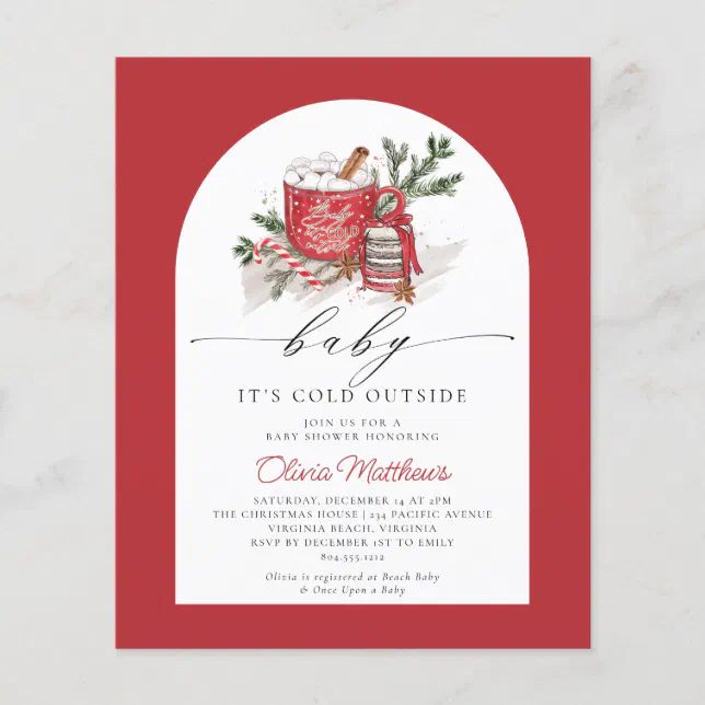Budget Baby It's Cold Outside Baby Shower Invite Flyer | Zazzle