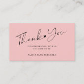 Budget baby shower script pink thank you enclosure card | Zazzle