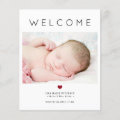 Budget baby welcome photo birth announcement flyer | Zazzle