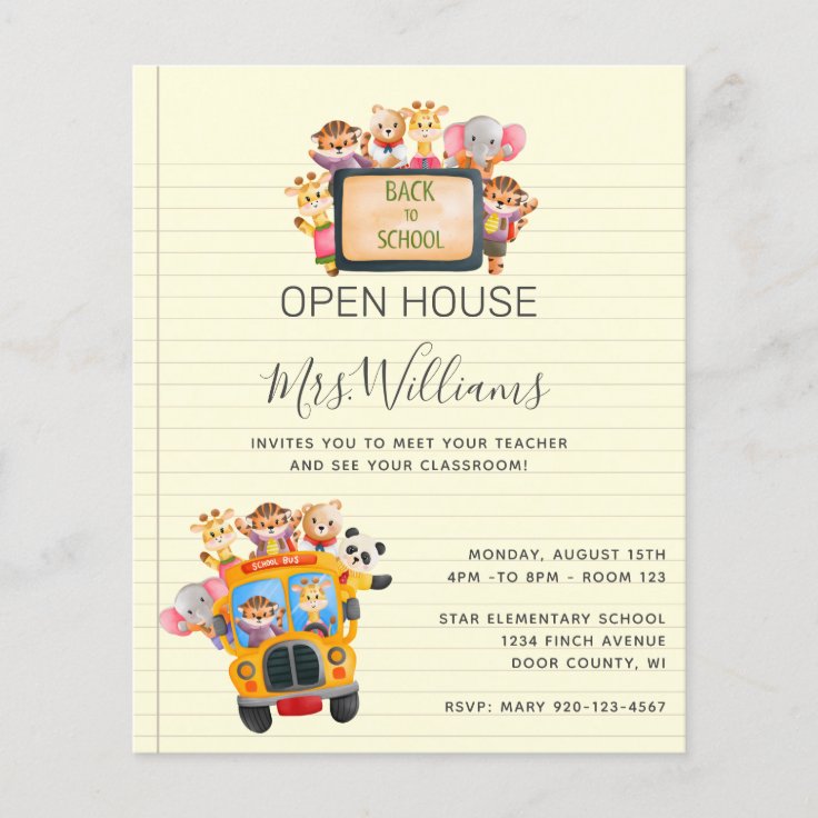 BUDGET Back to School Open House Invitation | Zazzle