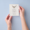 budget barn rustic stag green wedding invitation flyer | Zazzle