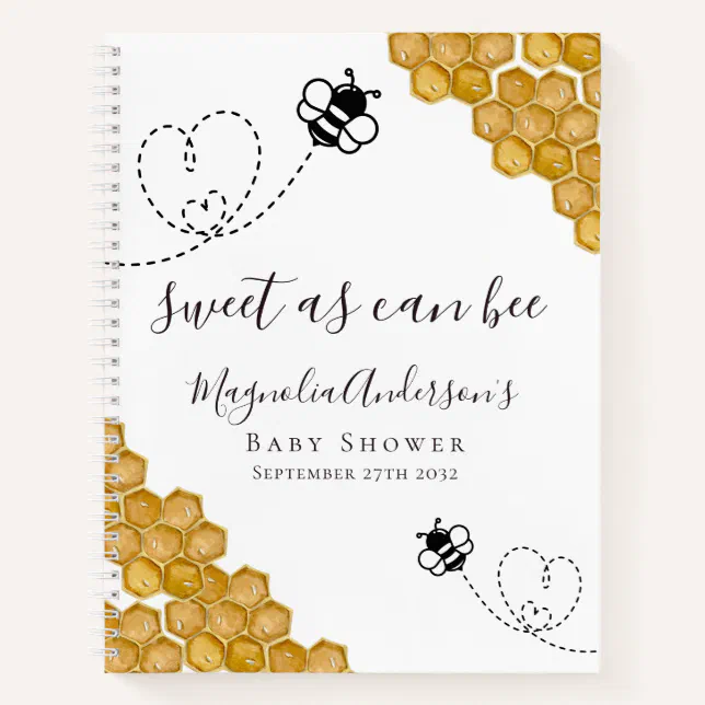 Budget Bee Baby Shower Guestbook Notebook | Zazzle