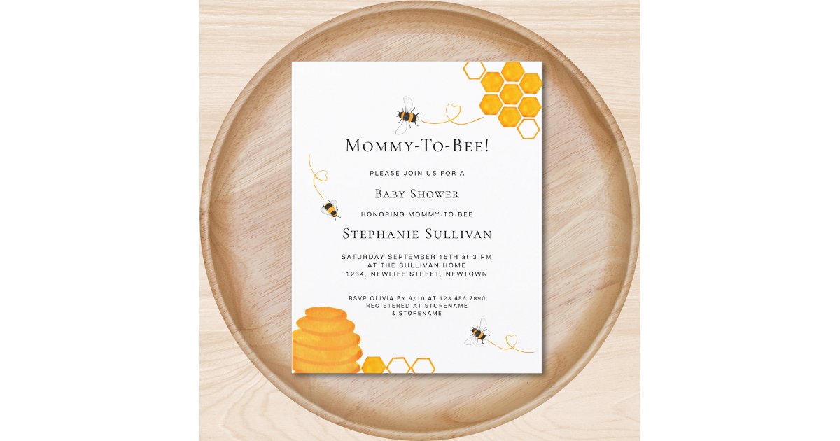 Budget Bee Baby Shower Invitation | Zazzle