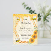 Budget Bee Bridal shower gold glitter sunflowers | Zazzle