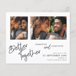 Budget Better Together 2 Photo QR Code Save Date | Zazzle
