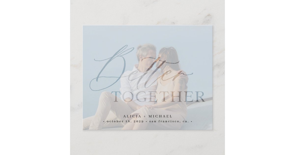 Budget better together photo wedding save the date | Zazzle.com