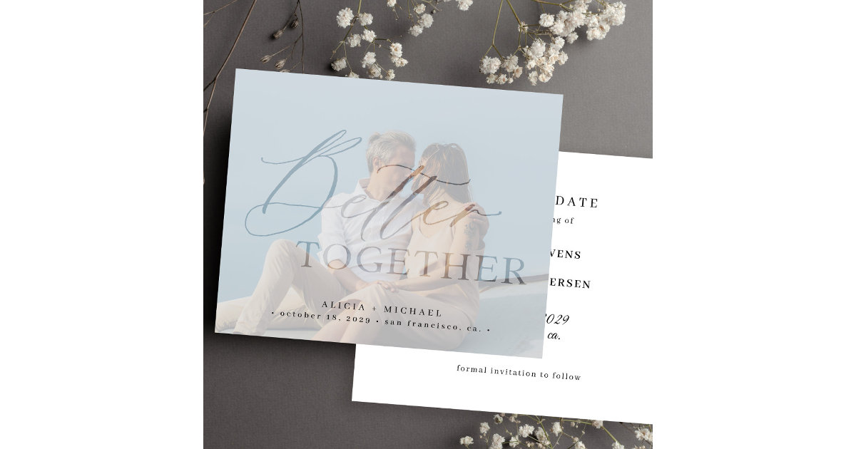Budget better together photo wedding save the date | Zazzle