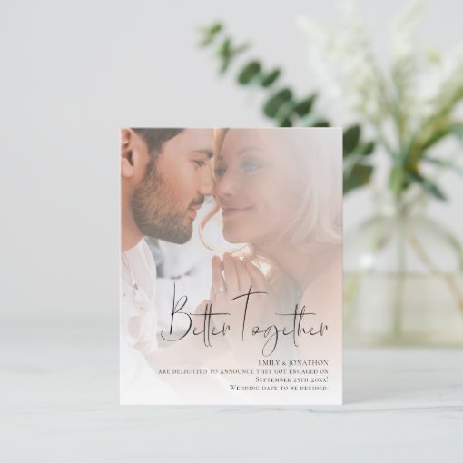 Budget Better Together Script Photo Engagement | Zazzle