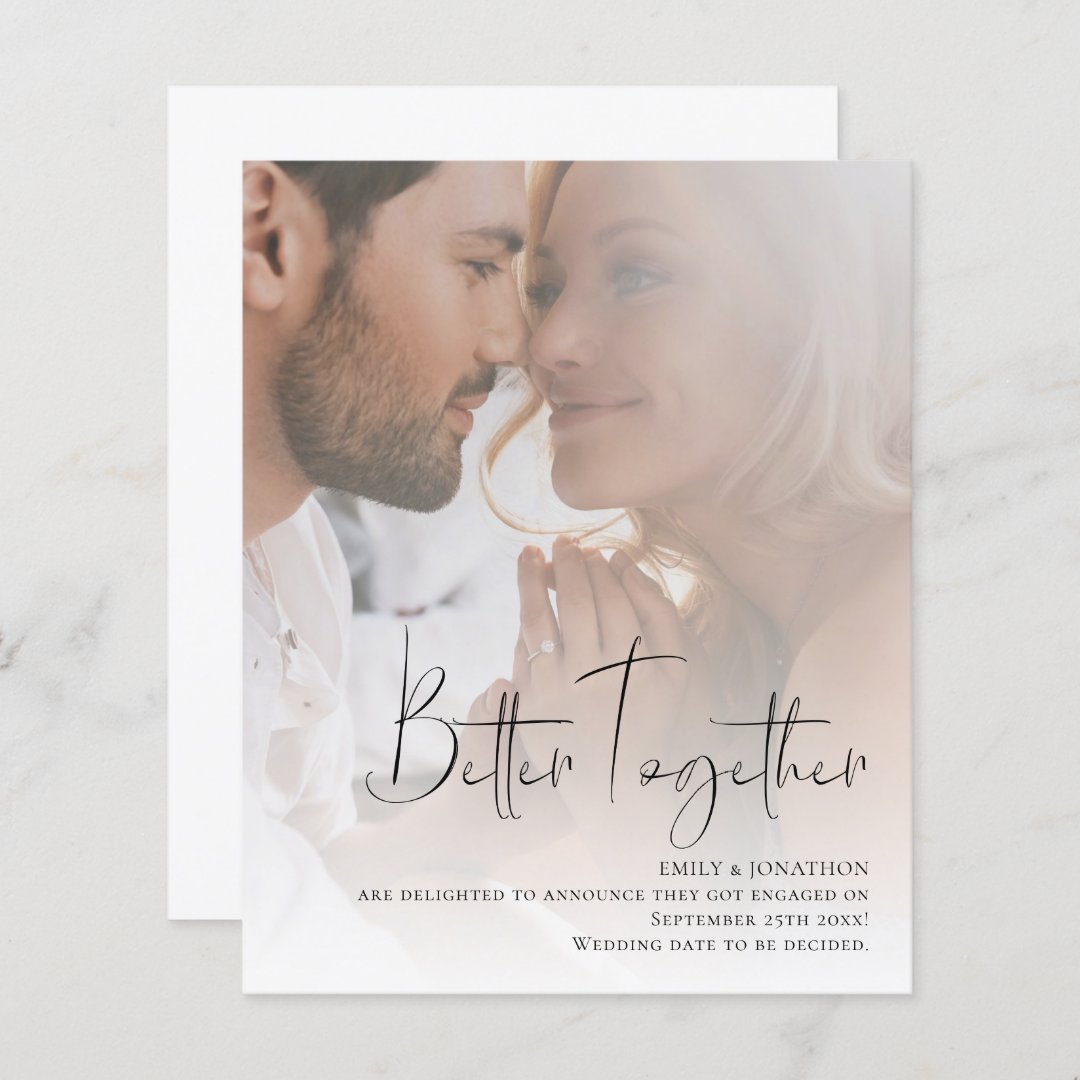 Budget Better Together Script Photo Engagement | Zazzle