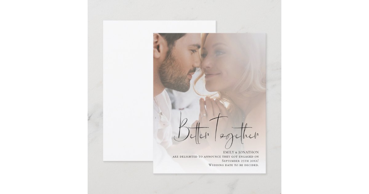 Budget Better Together Script Photo Engagement | Zazzle