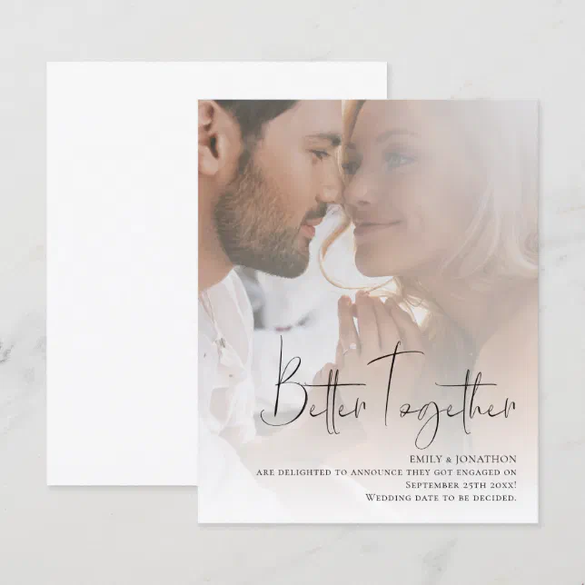 Budget Better Together Script Photo Engagement | Zazzle