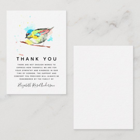 BUDGET Bird In Loving Memory Funeral Note Card | Zazzle.com