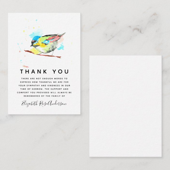 BUDGET Bird In Loving Memory Funeral Note Card | Zazzle.com