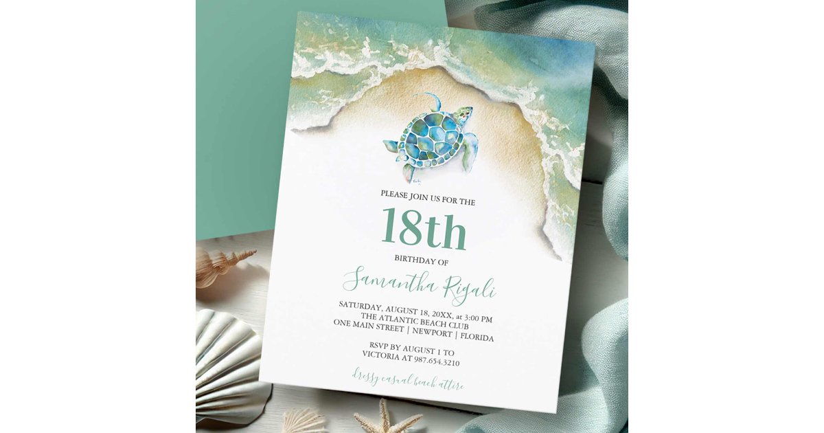 Budget Birthday Invitation Sea Turtle Flyer | Zazzle