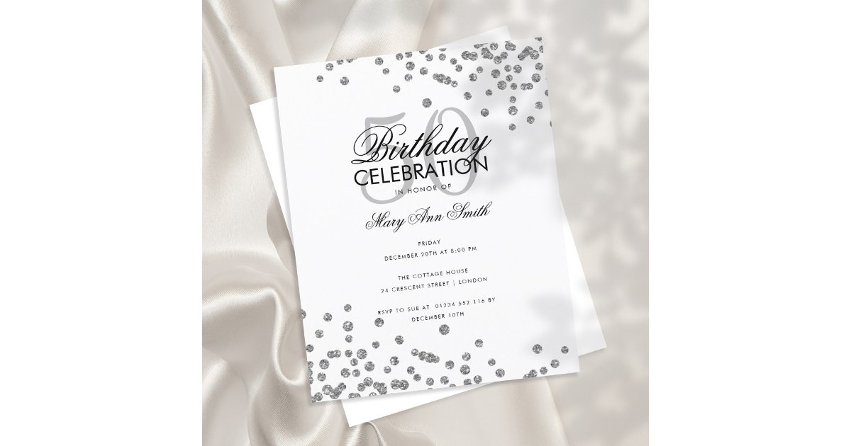 Budget Birthday Party Glitter Confetti Silver | Zazzle