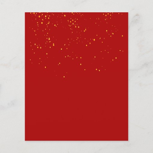 Budget birthday party red gold confetti invitation | Zazzle