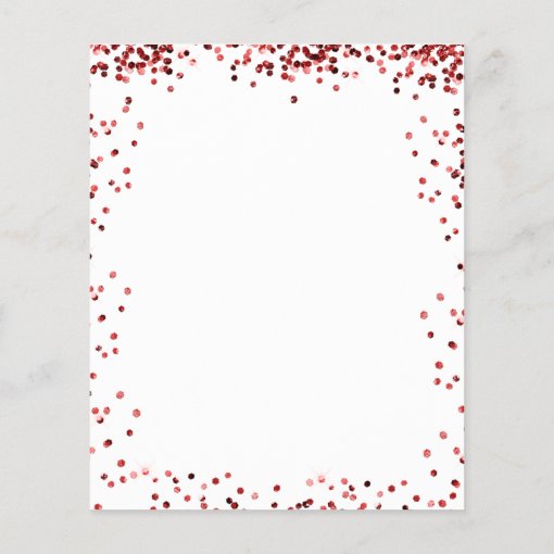 Budget birthday white red glitter invitation | Zazzle