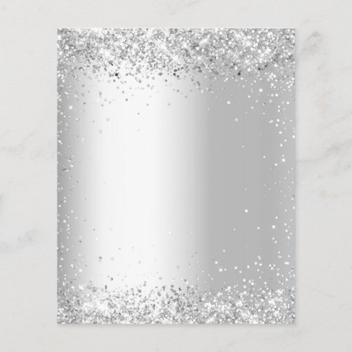 Budget birthday white silver glitter invitation | Zazzle