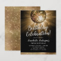 Budget Black Gold Glitter 70s Disco Ball Birthday | Zazzle