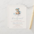 Budget Blue Boy Teddy Bear QR Code Baby Shower | Zazzle