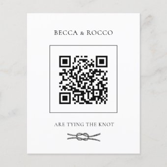 Budget Blue Watercolor QR Code Tying the knot | Zazzle